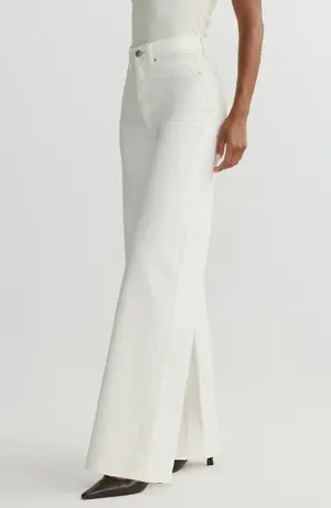 DL1961 Hepburn High Waist Wide Leg Jeans - Eggshell