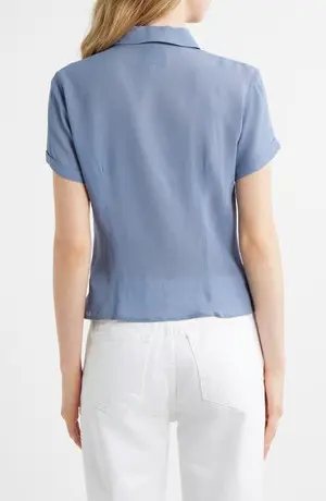 REFORMATION Corin Semi-sheer Button-up Top