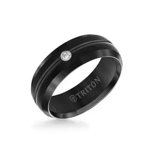 TRITON 8mm Carbide Band With Diamond