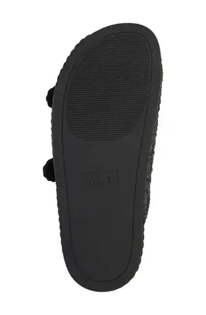 Mia Braided Buckle Strap Platform Sandals - Black