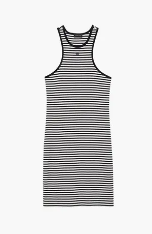 ANINE BING Cole Mini Dress - White/black