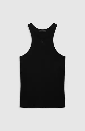 ANINE BING Cole Ribbed Tank Top - Black