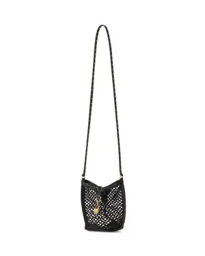 LANVIN Catch Small Bucket Bag In Mesh - Black