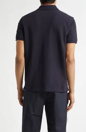 Moncler Logo Patch Cotton Polo - Navy