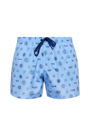 Moschino Printed Board/boxer Swim Shorts - Blue