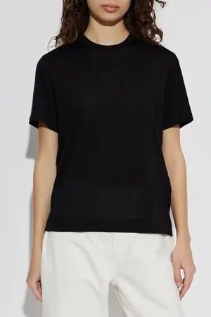 AMI Paris T-shirt With Embroidered Logo - Black