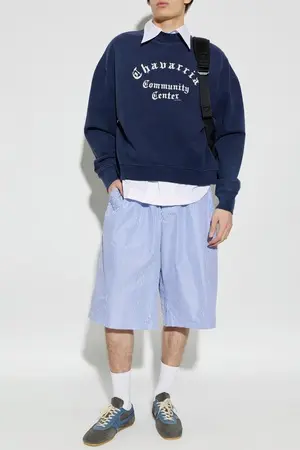 WILLY CHAVARRIA Striped Cotton Shorts