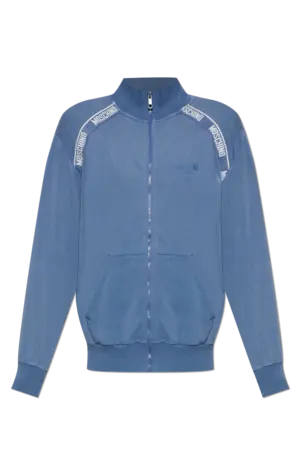 Moschino Logo Zip-up Sweatshirt - Blue