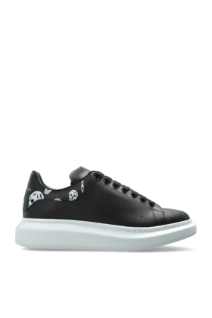 Alexander McQueen Leather Sneakers With Logo - Black