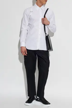 Alexander McQueen Leather Sneakers With Logo - Black