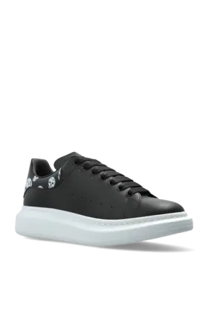 Alexander McQueen Leather Sneakers With Logo - Black