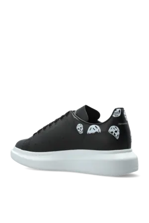 Alexander McQueen Leather Sneakers With Logo - Black