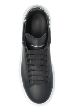 Alexander McQueen Leather Sneakers With Logo - Black