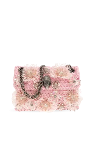 Kurt Geiger Raffia Mini Kensington Shoulder Bag - Pink