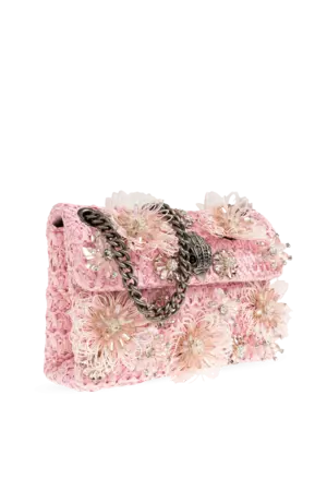 Kurt Geiger Raffia Mini Kensington Shoulder Bag - Pink