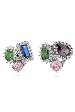MAISON MARGIELA Earrings With Cubic Zirconia - Multicolour
