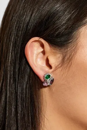 MAISON MARGIELA Earrings With Cubic Zirconia - Multicolour