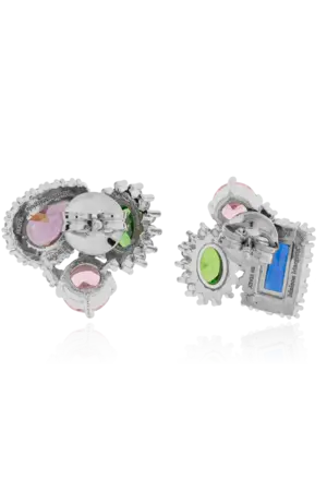MAISON MARGIELA Earrings With Cubic Zirconia - Multicolour