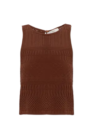 AKEP Sleeveless Openwork Knit Top