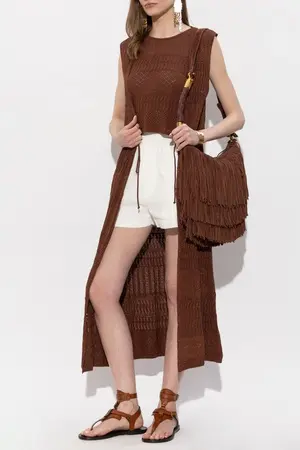 AKEP Sleeveless Openwork Knit Top