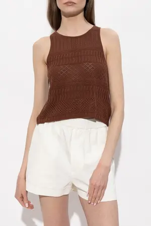 AKEP Sleeveless Openwork Knit Top