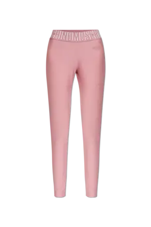 Moschino Leggings With Logo - Pink