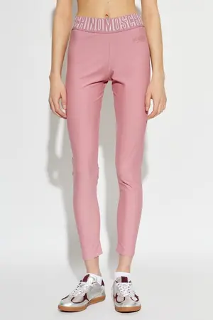 Moschino Leggings With Logo - Pink