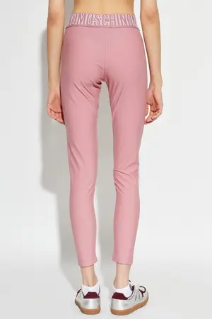Moschino Leggings With Logo - Pink