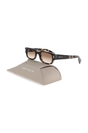 Alexander McQueen Rectangle Sunglasses - Brown