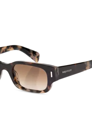 Alexander McQueen Rectangle Sunglasses - Brown