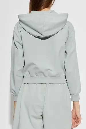 Moschino Logo Zip-up Sweatshirt - Light Blue