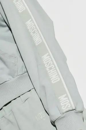 Moschino Logo Zip-up Sweatshirt - Light Blue
