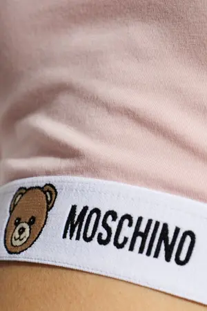 Moschino Cropped Short Sleeve Top - Pink