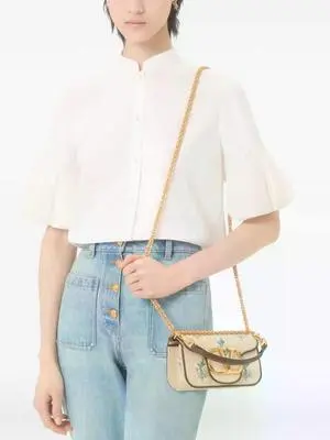 Valentino Garavani Locò Small Embroidered Shoulder Bag - Neutrals