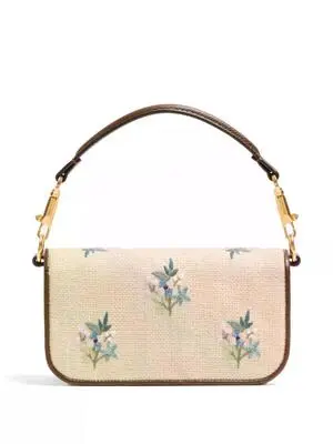 Valentino Garavani Locò Small Embroidered Shoulder Bag - Neutrals