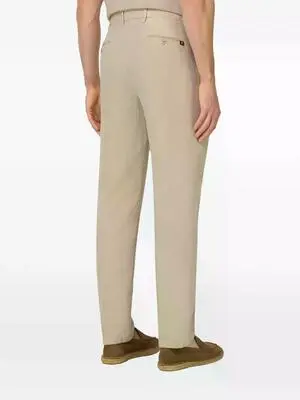 Boggi Milano Buttoned Straight-leg Trousers - Neutrals
