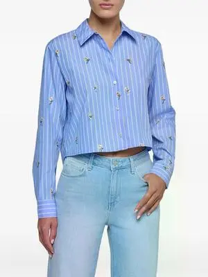 L'Agence Floral Striped Shirt