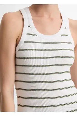 Vince Striped Ribbed Tank - Stripe