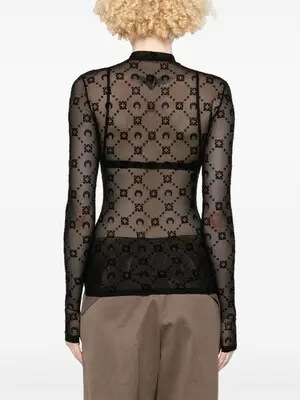 MARINE SERRE Monogram High-neck Top - Black