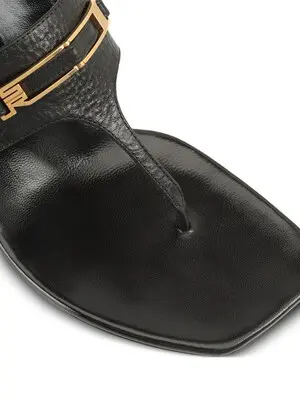 SERGIO ROSSI Leather Thong Heeled Sandals