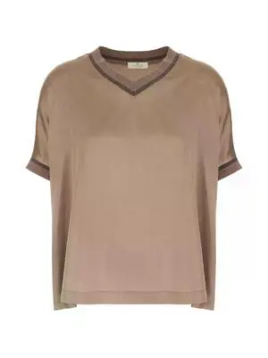 PANICALE V-neck Blouse - Neutrals