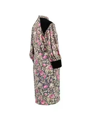 Saint Laurent Floral Velvet Panel Dress