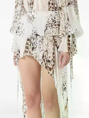 Blumarine Georgette Butterfly-print Skirt - White