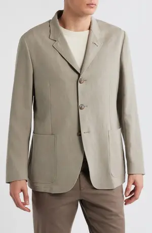 Canali Bruma Trim Fit Linen Sport Coat - Beige