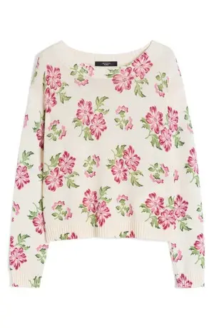 Max Mara Floral Cotton Sweater - Ecru