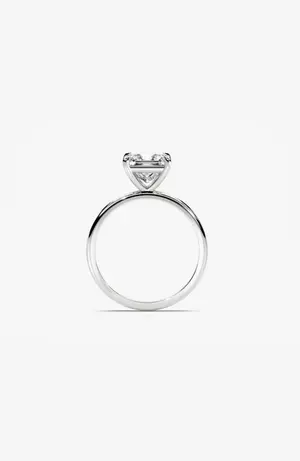 DLORIA Valentina Moissanite 3 Ct. T.w. Emerald Cut Solitaire Ring - Silver