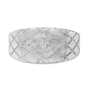 HAUS OF BRILLIANCE Sterling Diamond Accent Geometric Band Ring - Silver