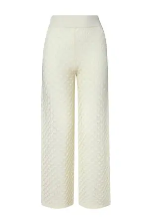 MALINA Alissa Knitted Wide Leg Pants - Cream