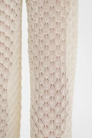 MALINA Alissa Knitted Wide Leg Pants - Cream
