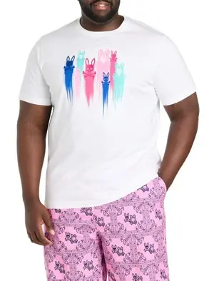 Psycho Bunny Big & Tall Cosma Graphic Tee - White